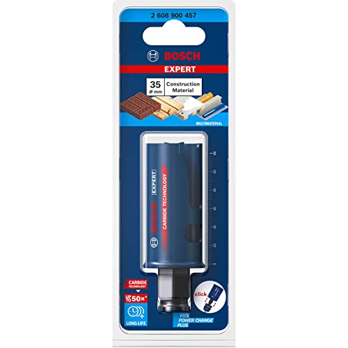Bosch Professional 1x Expert Construction Material Hole Saw (Ø 35 mm, Accessories Rotary Impact Drill)