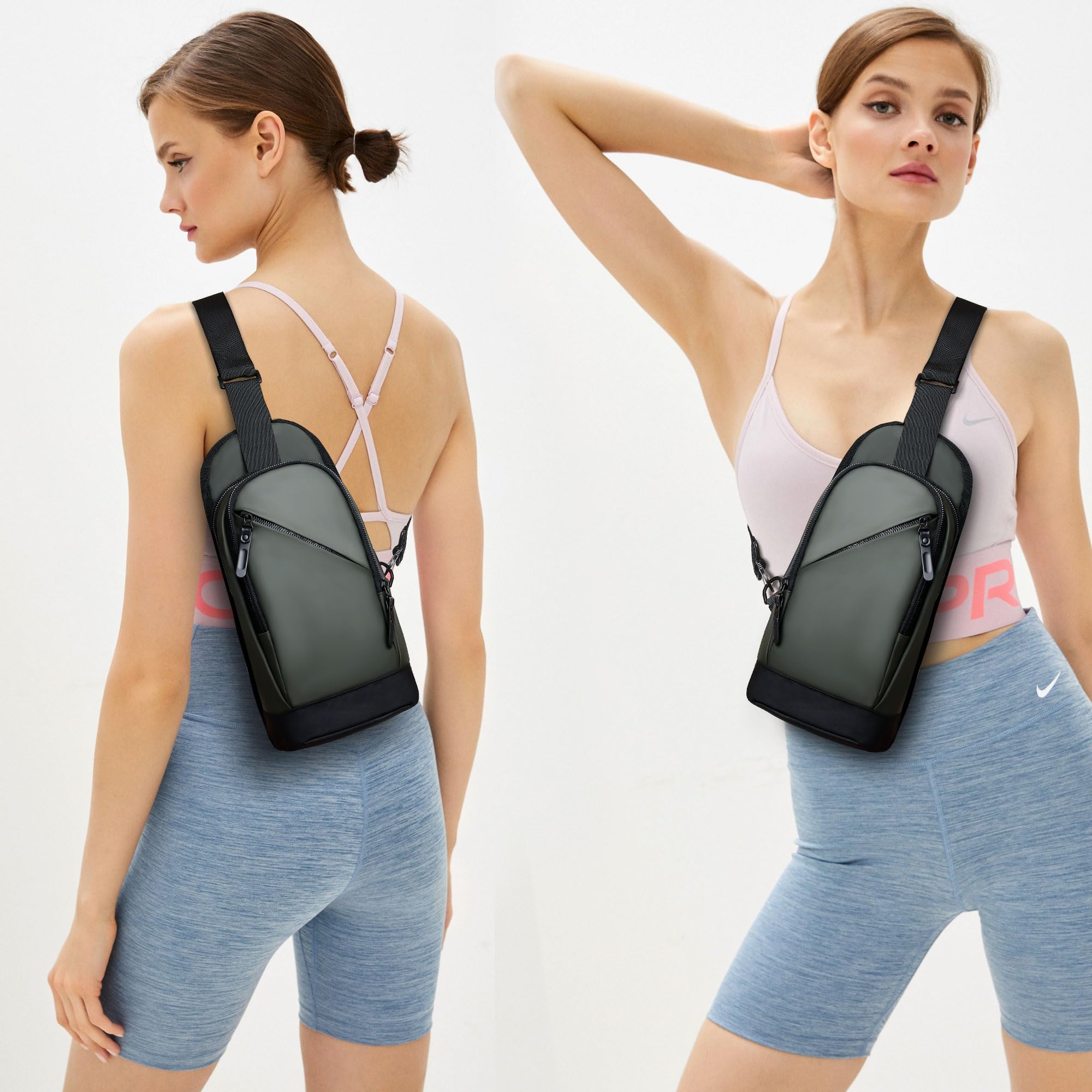 bluaqua Small Sling Crossbody Backpack Shoulder Bag for Men Women, Lightweight One Strap Chest Bag Daypack for Hiking Walking Biking Travel Cycling