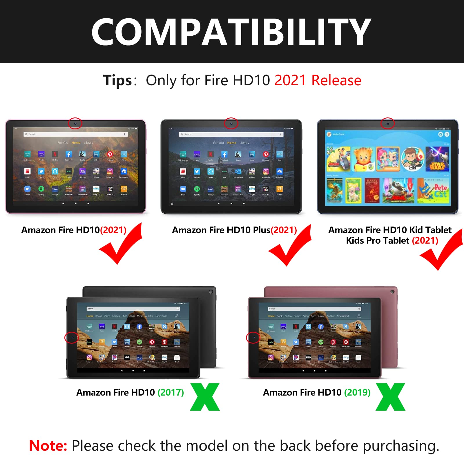 COO Keyboard Case for All-New Fire HD 10/ 10 Plus Tablet (11th Generation 2021 Release) 10.1", 360° Rotatable-7 Colors Backlit Touchpad Keyboard with Pencil Holder for Fire HD 10 Tablet
