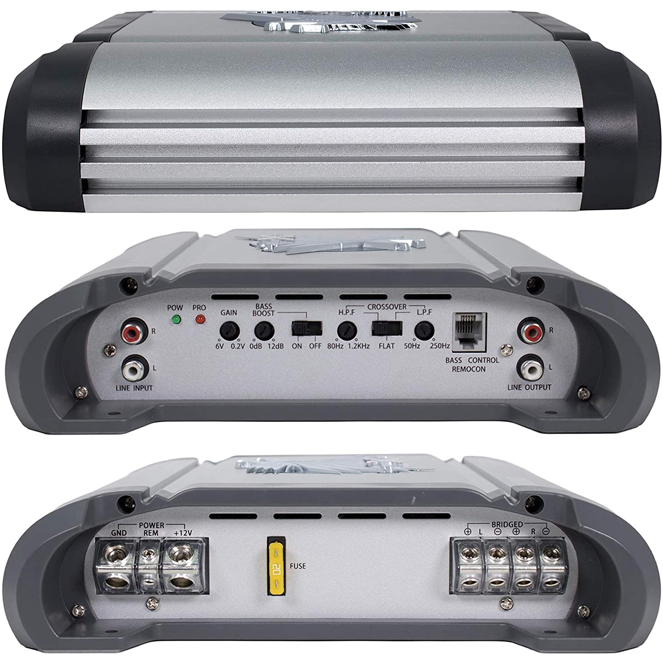 SoundXtreme Audio System ST1000.2 Stereo Car Amplifier - 2000 Watt Amp, 2/4 Ohm Stable, Class A/B, Mosfet Power Supply, Remote Subwoofer Control, Subwoofer Amplifier