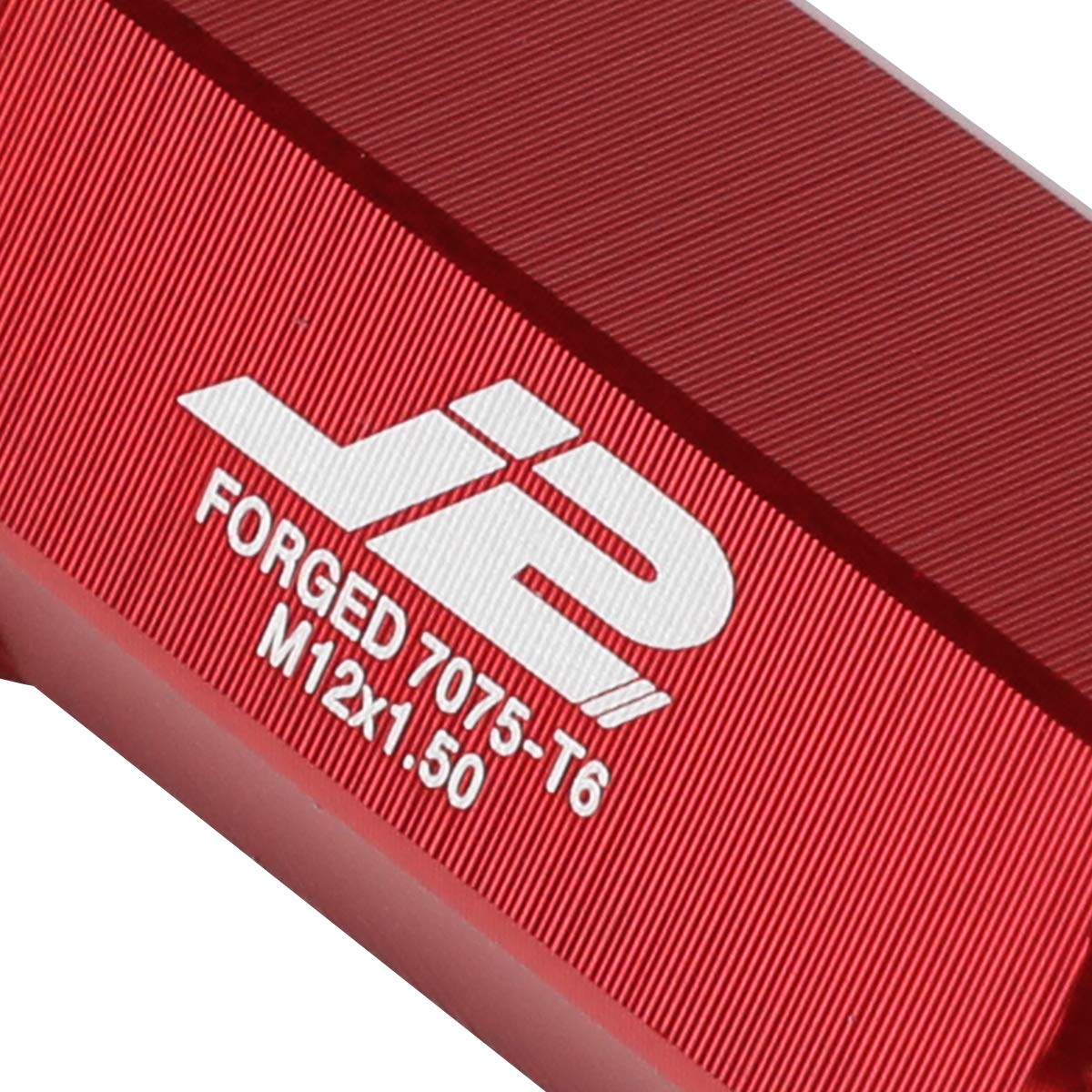 J2 Engineering LN-T7-026-15-RD 7075 Aluminum M12 x 1.5 25mm OD / 70mm 20x Lug Nut + 1x Key, Red