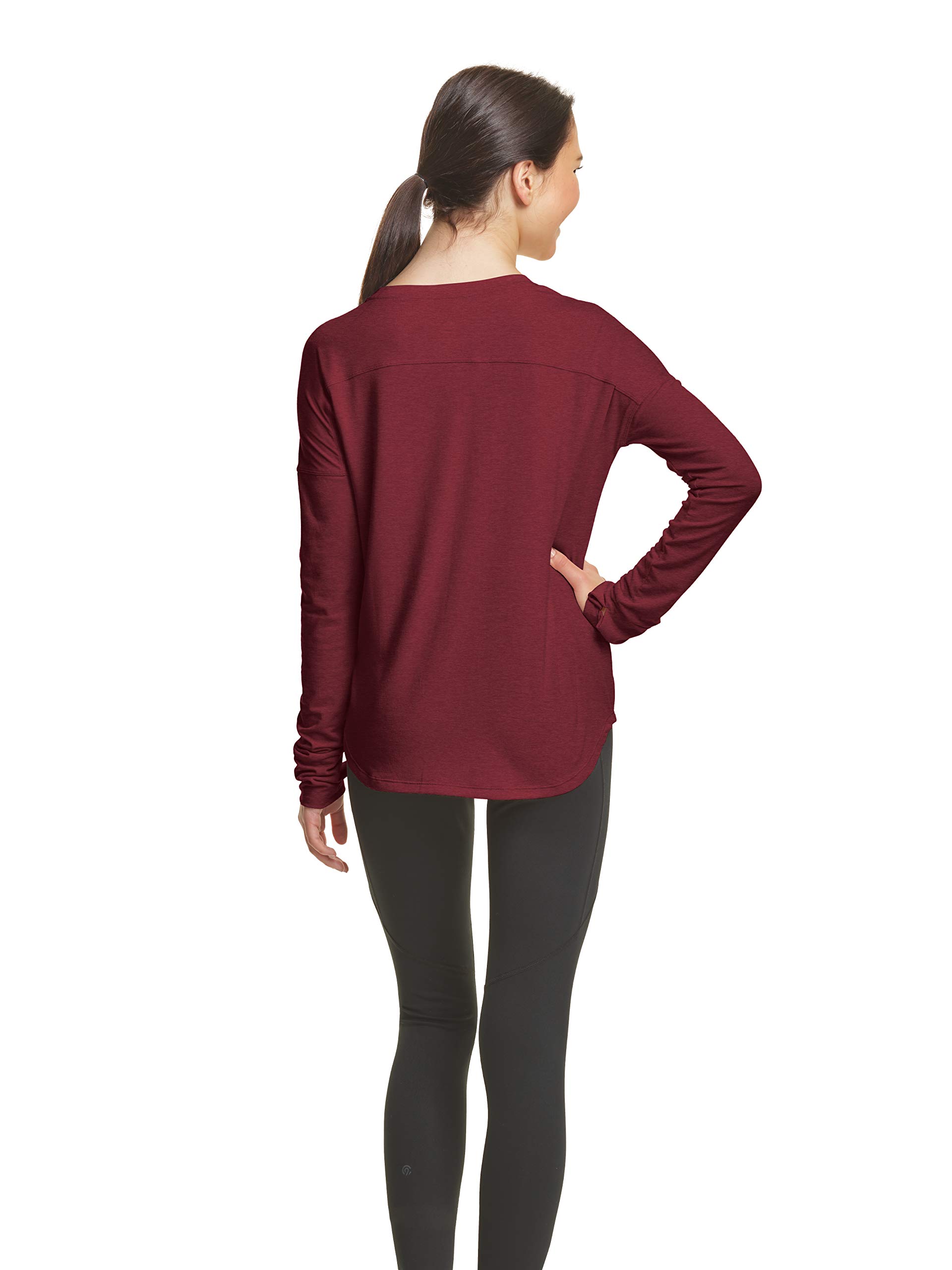 C9 Champion Women's Fashion Long Sleeve T-Shirt, Mulled Berry, XL