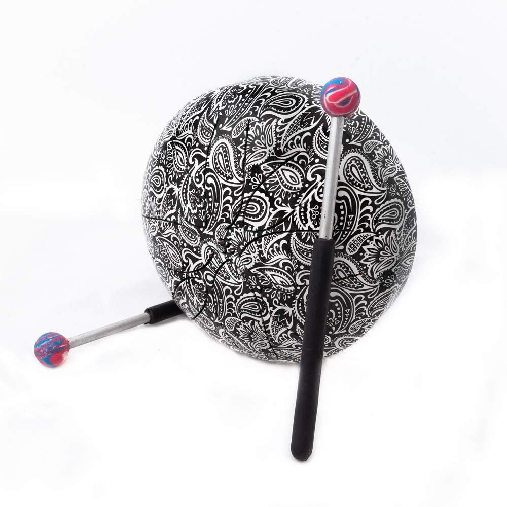 Satnam Happy Drums Steel Tongue Drum 8 Notes 8-Inch Handpan Percussion Instrument with Carrying Case Bag - Paisley Black