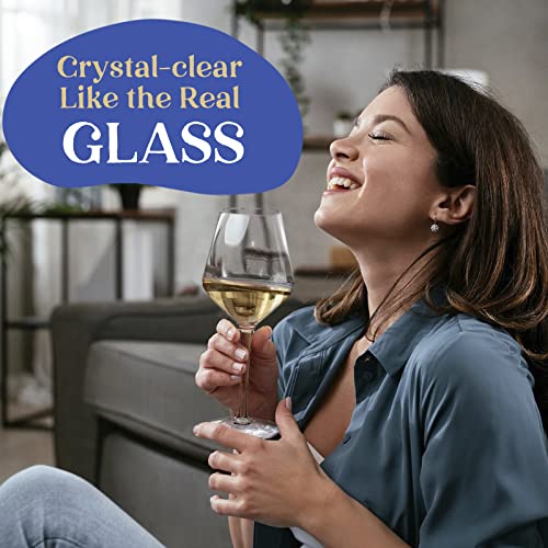 Plastic Wine Glasses Set of 4(15oz) |Unbreakable Wine Glasses with Stem|100% Tritan & BPA Free |Dishwasher Safe| Awesome For Pool, Beach, Travel, Pool, Camping, Beach, Picnic, Everyday Use.