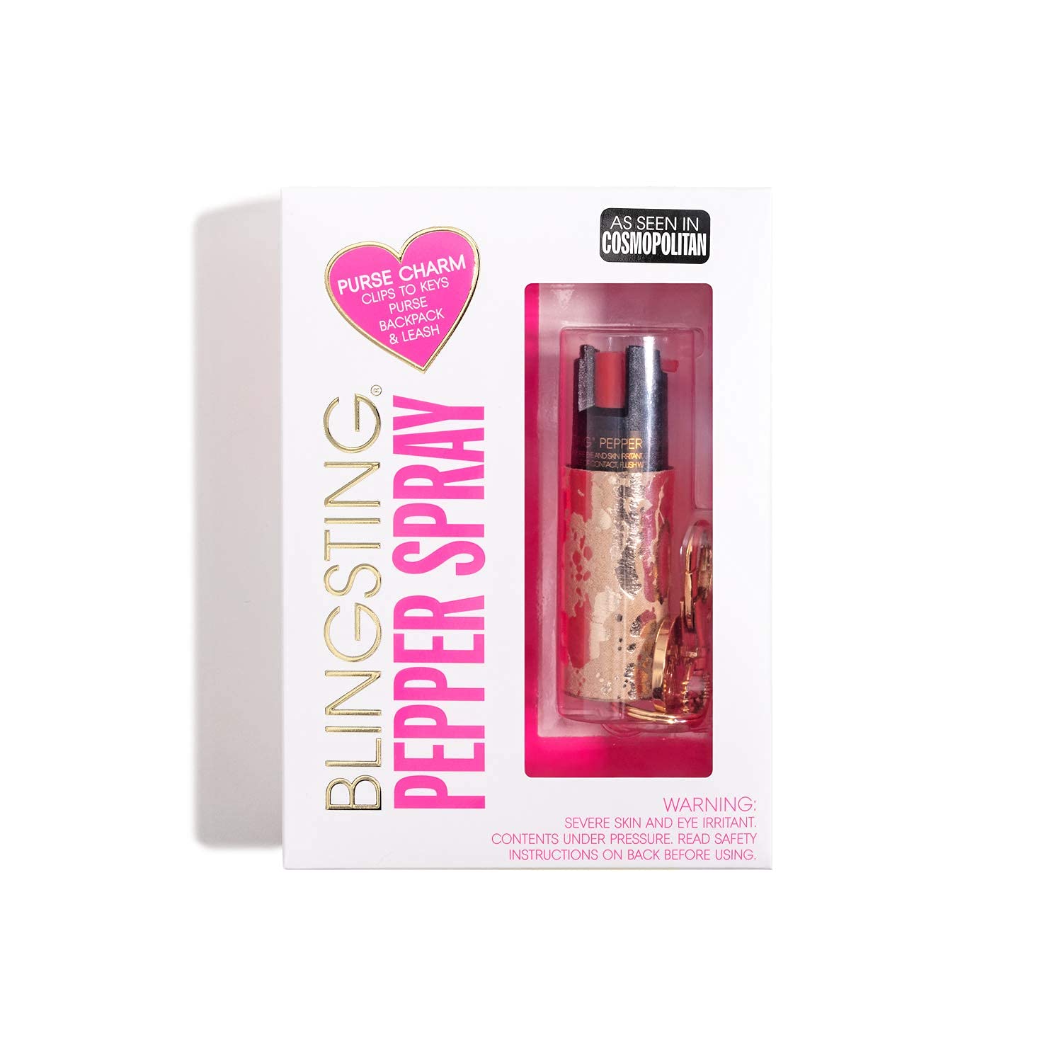 BLINGSTING Pepper Spray for Women - Maximum Strength OC Self Defense Spray - 12 ft Range - UV Marking Dye for Police ID - Safety Lock - Cowgirl