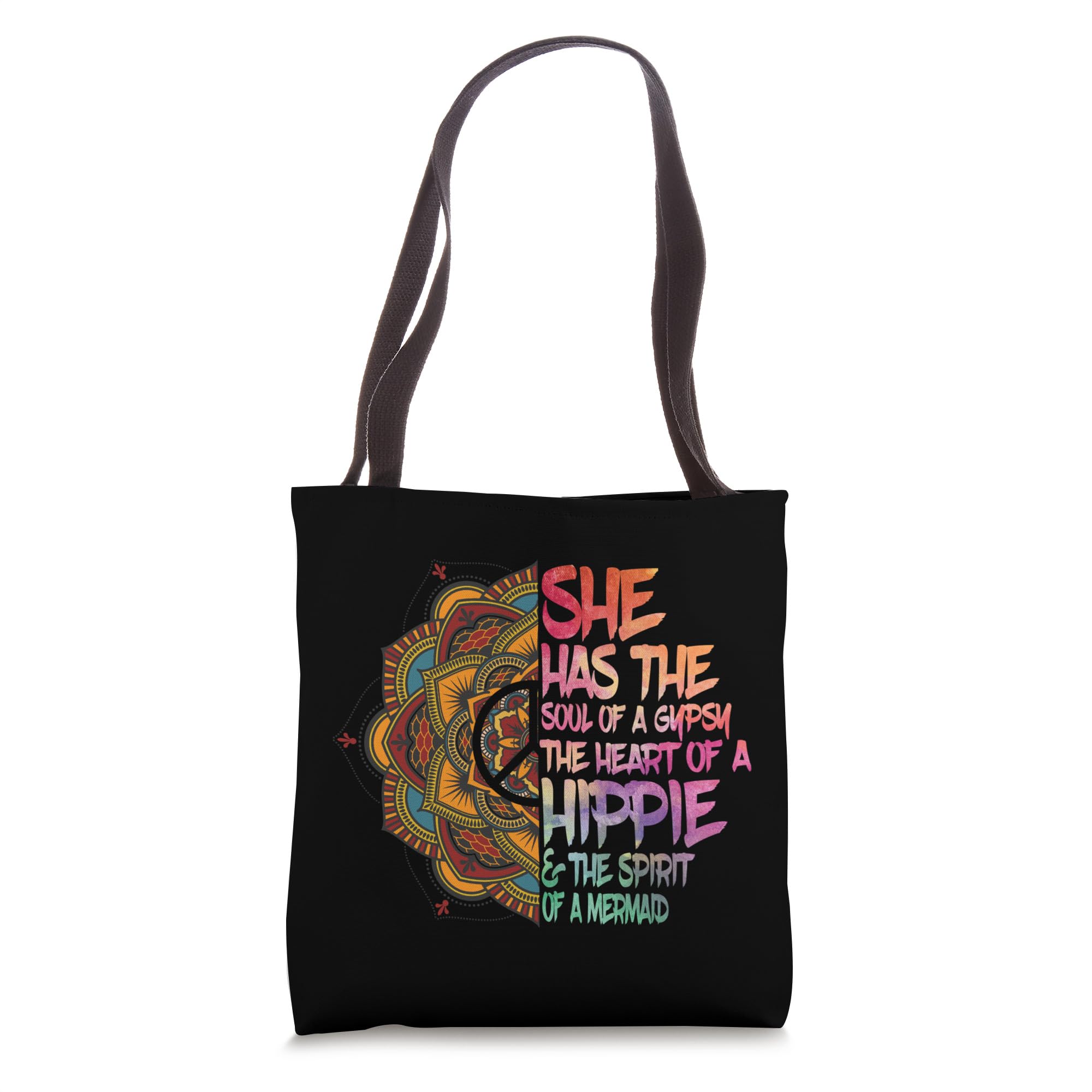 She Has The Soul Of A Gypsy The Heart Of A Hippie Peace Sign Tote Bag