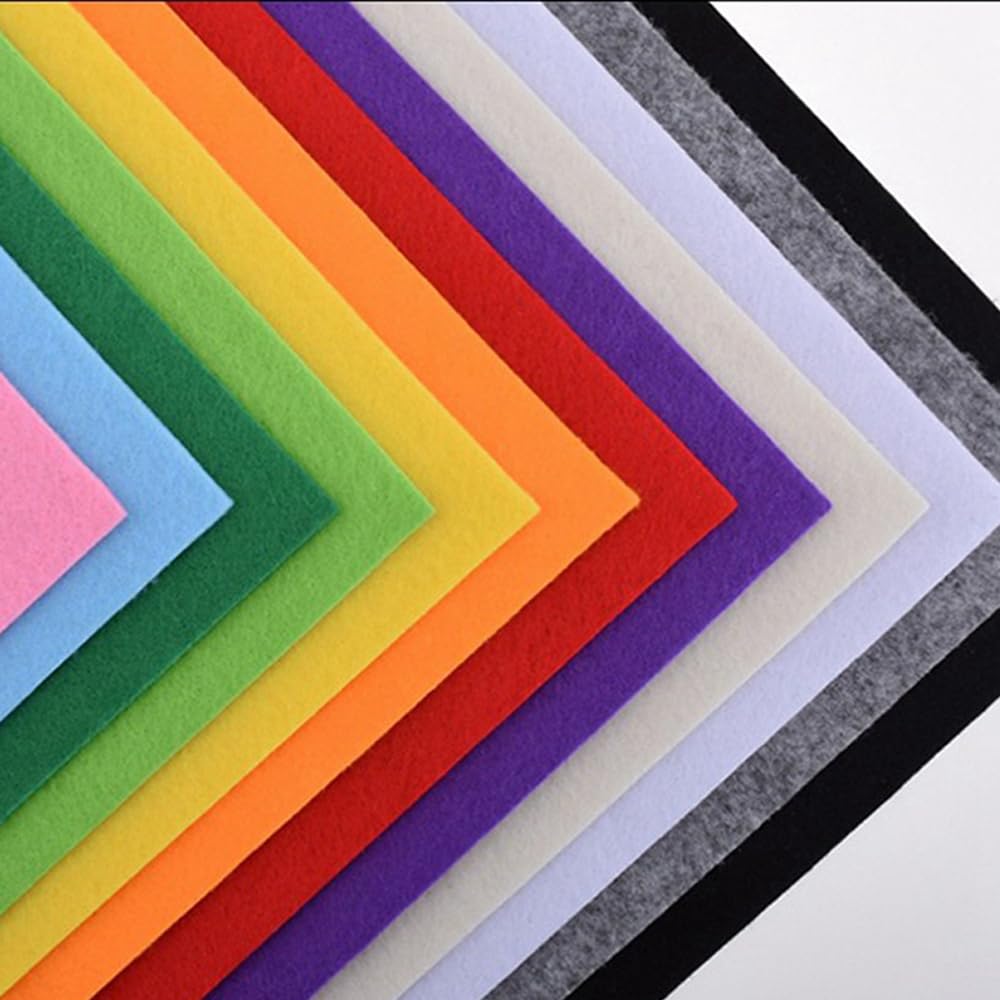 Dudnbt 42pcs 6 x 6 inches Felt Fabric Sheets - Fabrics DIY Craftwork Sewing Patchwork, Felt Crafts Assorted Colour Polyester Felt Sheet for Art and Craft