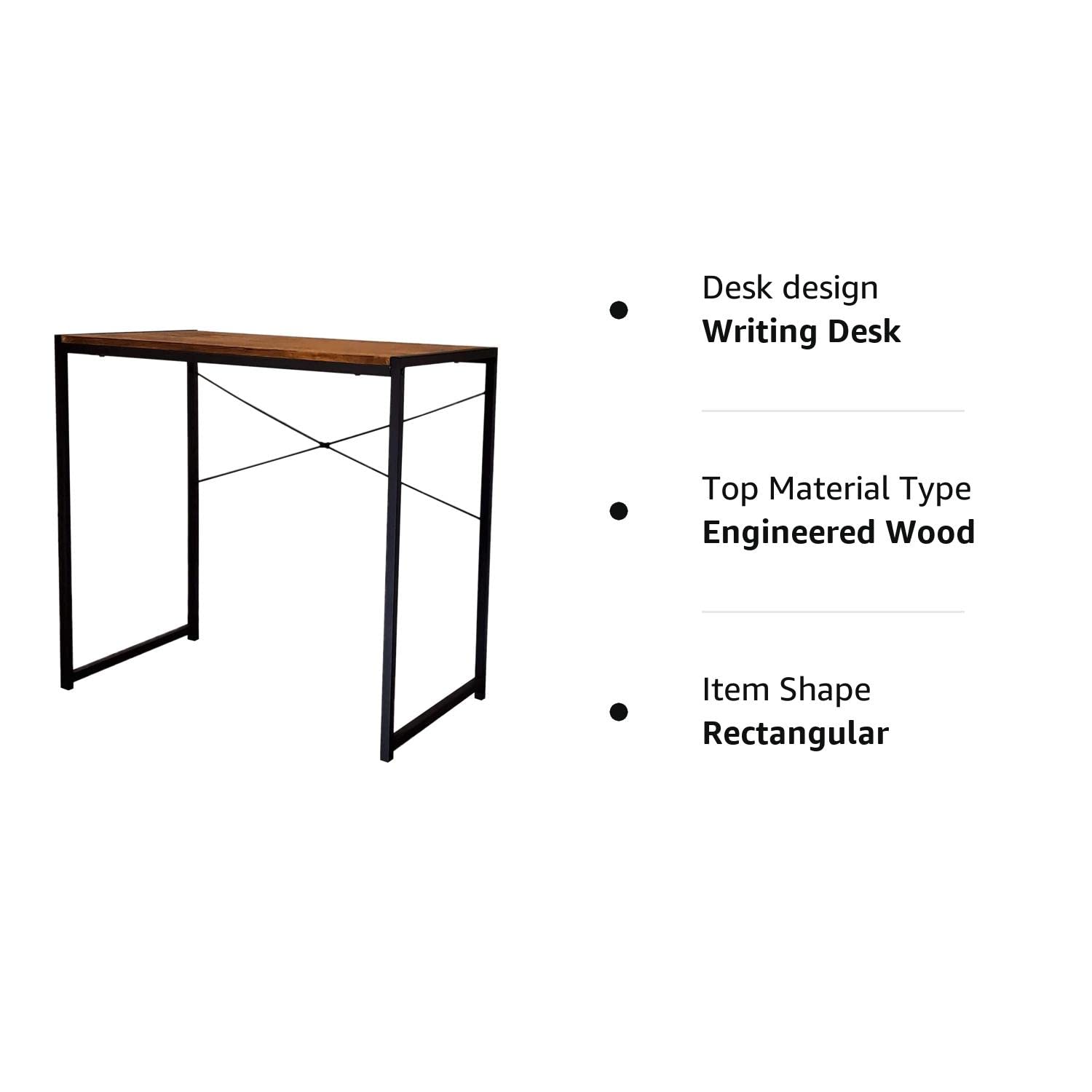 eHemco 30 Inch Small Computer Desk for Home, Office, Study in Black, Rectangular Top and Silver Legs