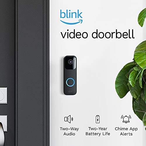 Blink Video Doorbell + 3 Outdoor (3rd Gen) camera system – Two-way audio, HD video, motion and chime app alerts and Alexa enabled – wired or wire-free (Black)
