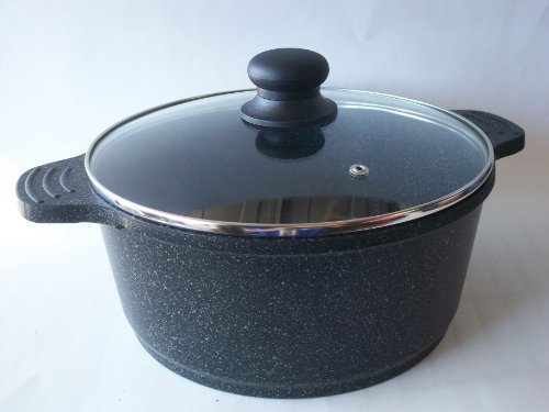 Ceramic Marble Coated Cast Aluminium 4 qt. Stockpot Non Stick Cookware (24 cm diameter)