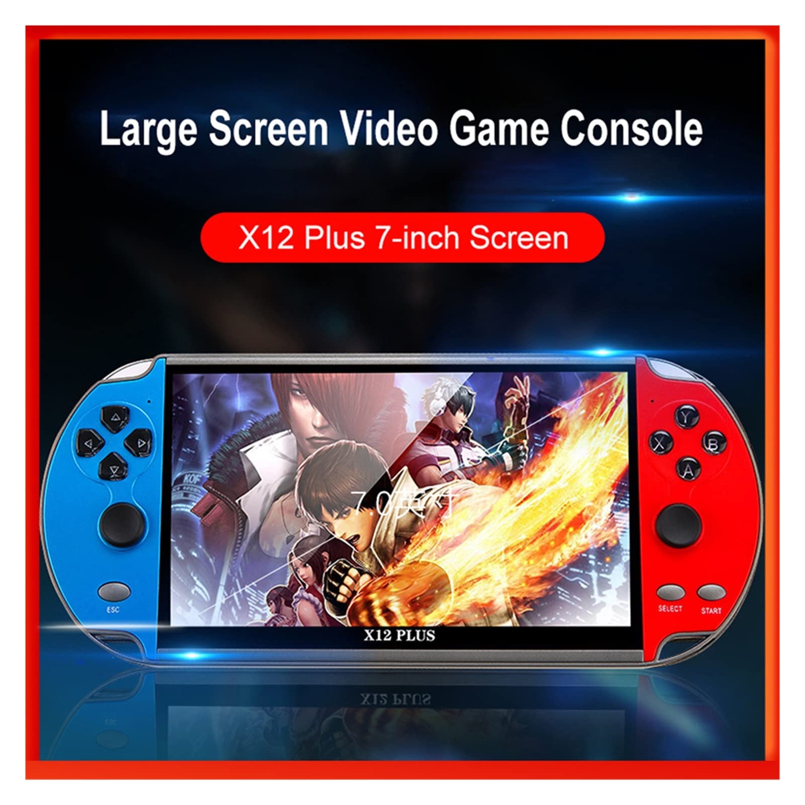 DEFLAB Game Machine X12 Plus 7-inch Retro Handheld Game Console, Portable Mp5, Nostalgic Arcade Game Console, Dual Video Games, Support/Gba/NES/MD/Smc/SFC Games Handheld Game Machine