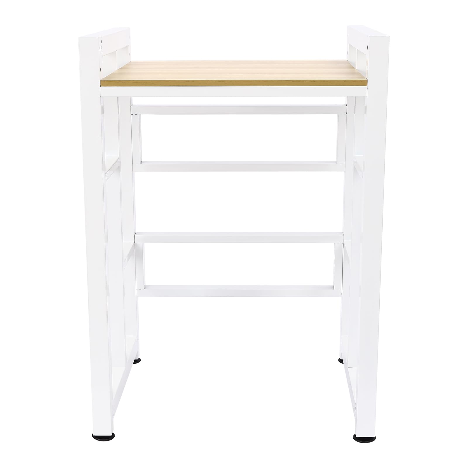 CeRaBuRET Washer and Dryer Rack, Washer and Dryer Storage Shelf, Washer Dryer Stacking Rack Stand for Bathroom, Freestanding Bathroom Organizer Storage for Home Using (White, Light Walnut)