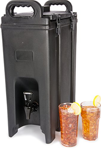 Carlisle FoodService Products Cateraide Insulated Beverage Dispenser with Handles for Catering, Events, Kitchens, And Restaurants, Plastic, 5 Gallons, Black