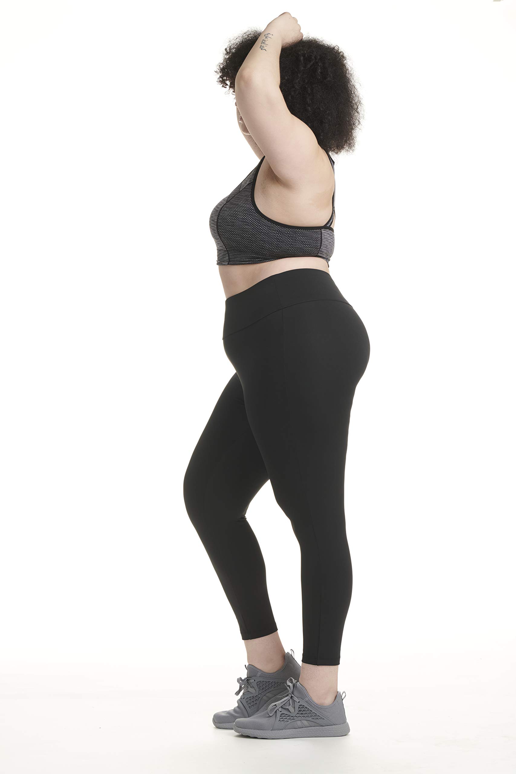 Spalding Women's Activewear High Waisted Polyester Ankle Legging, Black, 3X