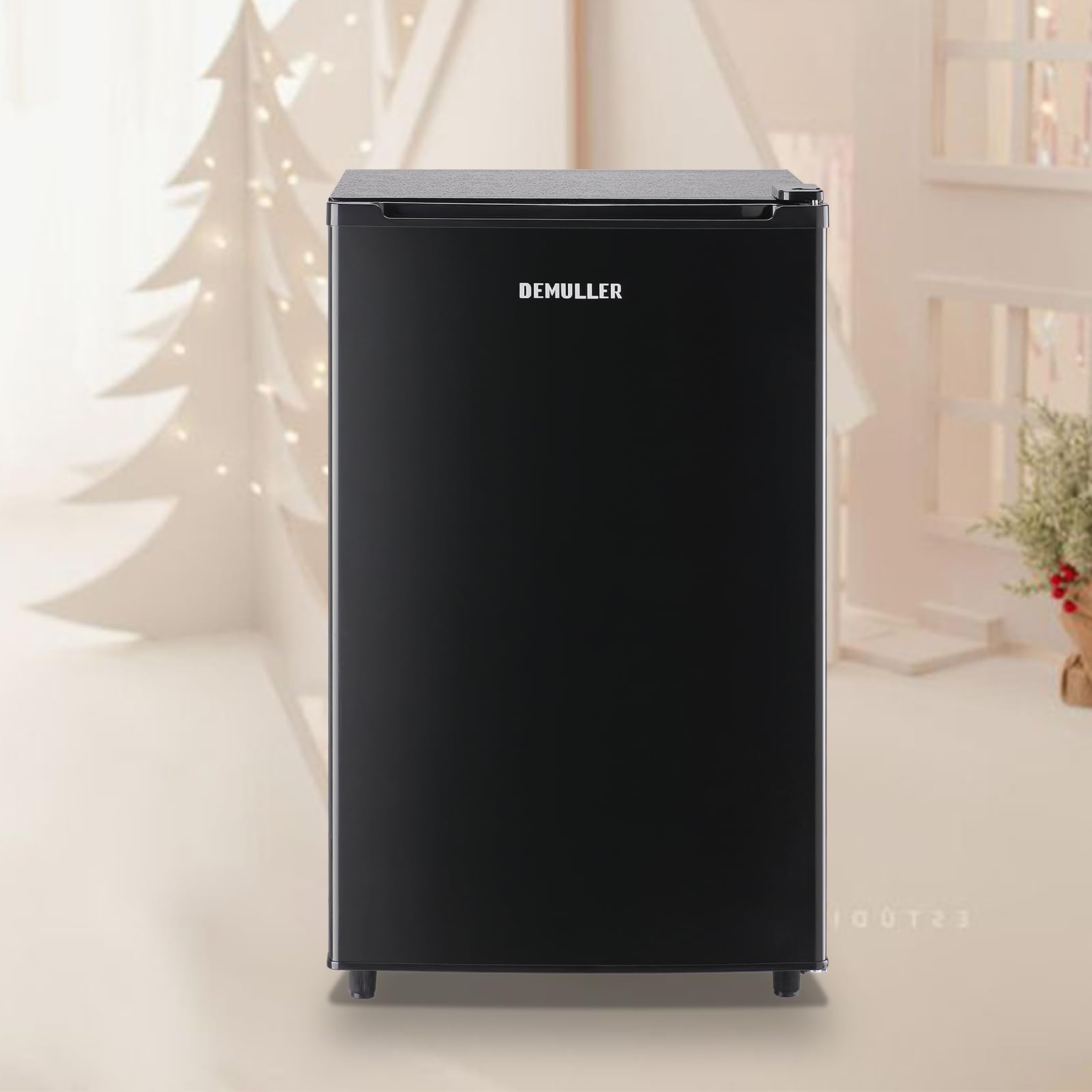 DEMULLER Upright Freezer 3.2 Cu.ft Freezer Single Door Freestanding Small Freezer with Adjustable Thermostat Front Door Open Mini Freezer for Kitchen, Apartment, Basement, Dorm, Silver