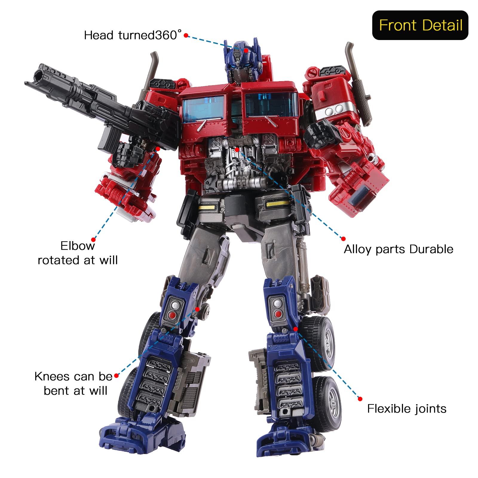 Deformation Car Robot Toy Figure, Auto Transforming Alloy Model, Ideal Gift for Kids & Movie Fans - Red