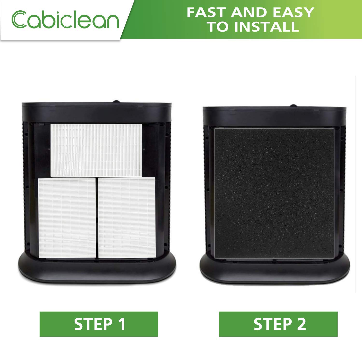 Cabiclean HPA300 Replacement Filters 3 Pack HEPA Replacement Filter R and 4 Precut Activated Charcoal Pre Filters Compatible for Honeywell R Filter and Prefilter A, HRF-R3, HRF-R2, HRF-R1, HRF-AP1