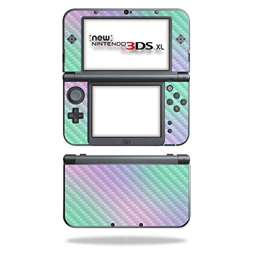 MightySkins Carbon Fiber Skin for Nintendo New 3DS XL (2015) - Cotton Candy | Protective, Durable Textured Carbon Fiber Finish | Easy to Apply, Remove, and Change Styles | Made in The USA