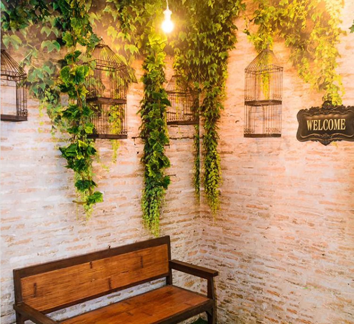 SHINILY 84Ft 12 Strands Artificial Ivy Fake Vines, Greenery Leaves Ivy Garland Artificial Hanging Plants for Home Kitchen Garden Wedding Party Wall Room Decor