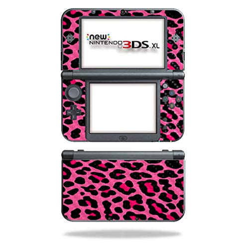 MightySkins Carbon Fiber Skin for Nintendo New 3DS XL (2015) - Pink Leopard | Protective, Durable Textured Carbon Fiber Finish | Easy to Apply, Remove, and Change Styles | Made in The USA