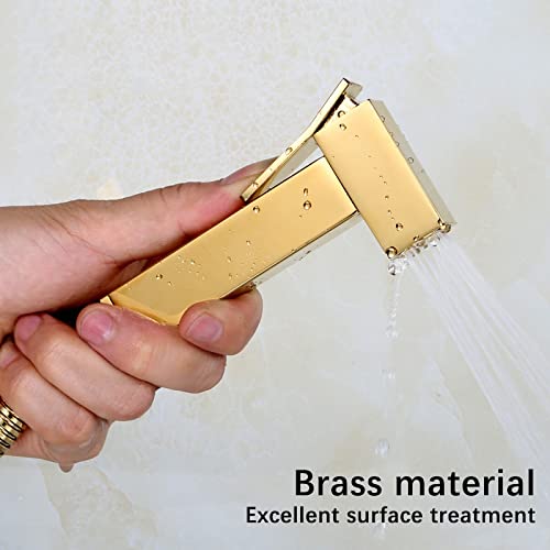 DFHBFG Toilet Bidet Sprayer Hand Held Douche Kit Shiny Gold Bathroom Cleaner Shower Head (Color : D)