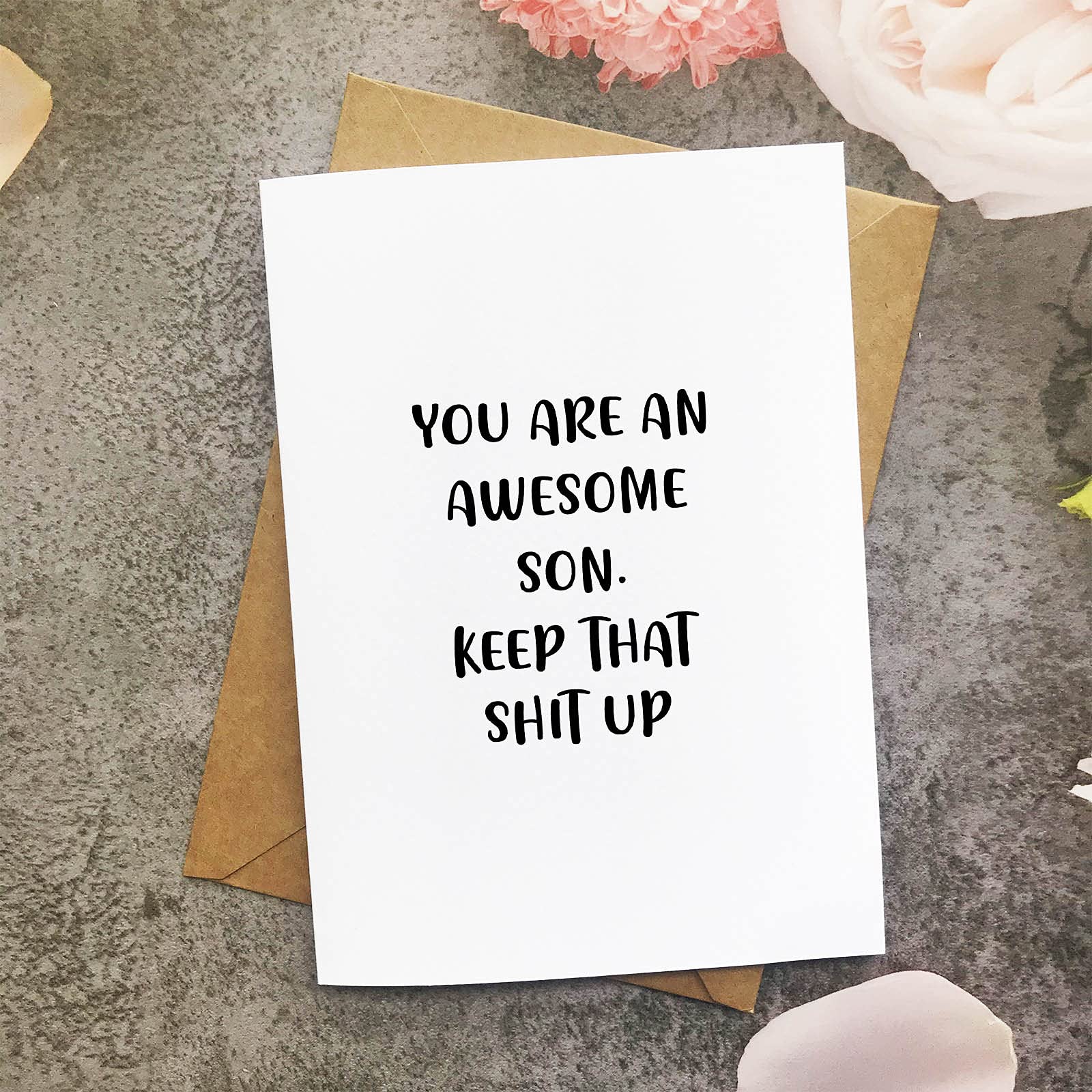 Funny Birthday Card For Son, Unique Boy Christmas Graduation Greeting Card Gift from Dad, Mom