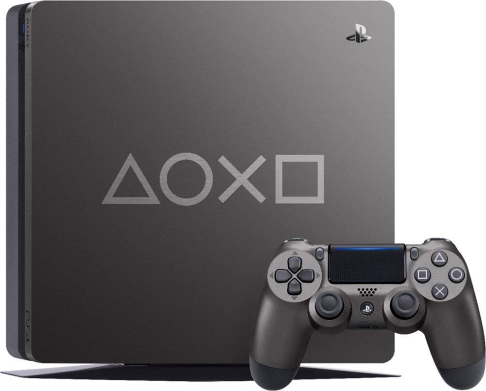 Playstation 4 Slim 1TB SSD Limited Edition Days of Play Steel Black Console with Controller Bundle Enhanced with Fast Solid State Drive (Renewed)