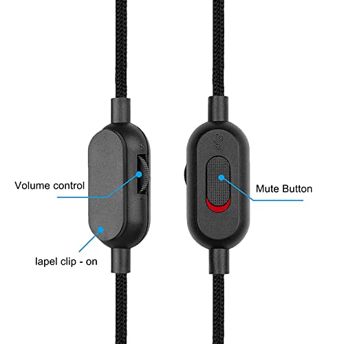 G Pro Audio Aux Cable for Logitech G433/G233/G Pro/G Pro X Headphones Audio Extension Cable with Inline Mute Switch and Volume Controller Button(Black, 2m)