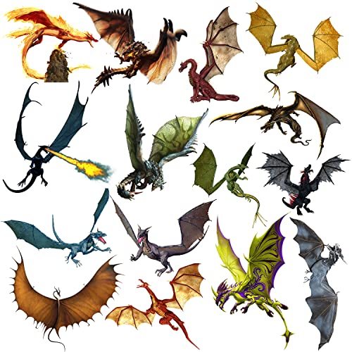 WOYINIS 3D Fantasy Dragon Wall Decal Peel & Stick Dragon Flying Wall Stickers Removable Vinyl Wall Art Decor for Kids Living Room Classroom Nursery Decoration