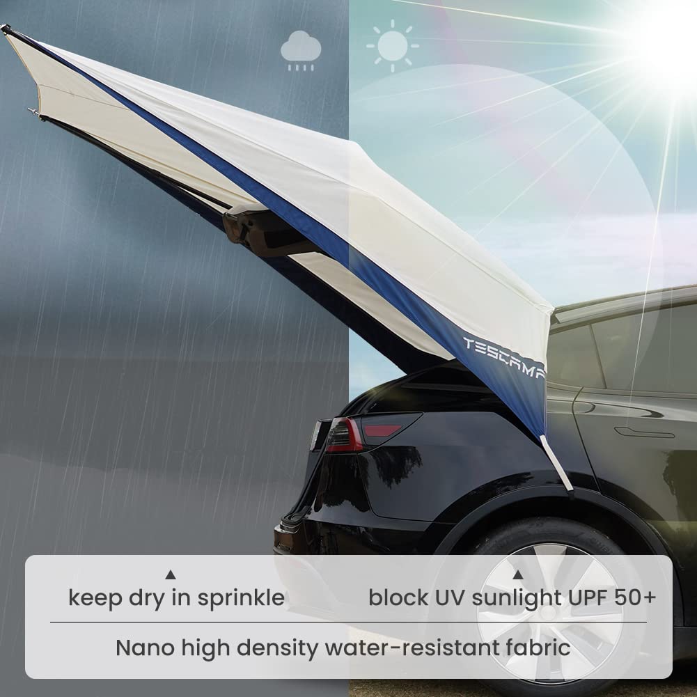 Car Tarp Canopy ONLY for Tesla Model Y Awning Portable Camping Road Trip Sun Shelter Outdoor