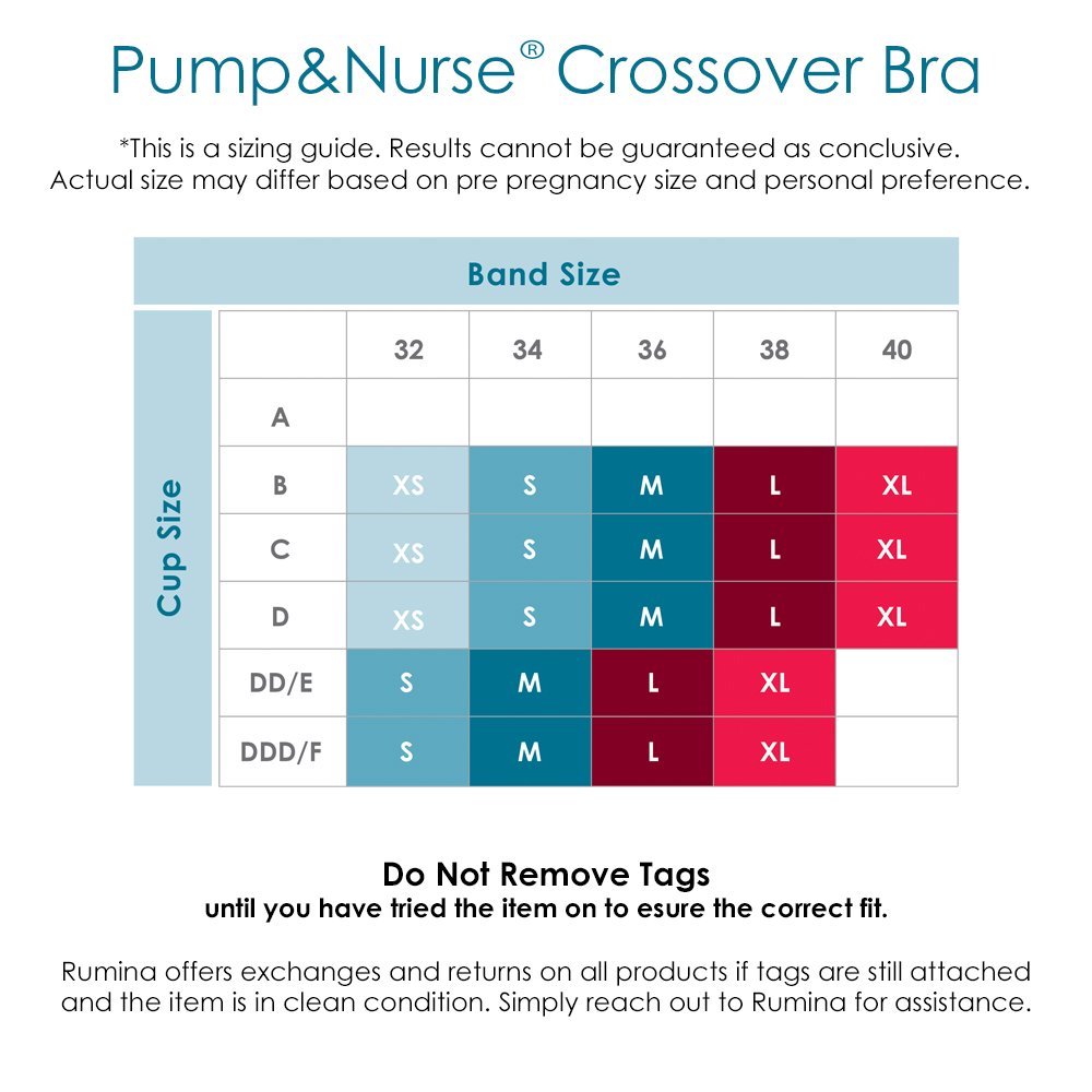 Rumina Racerback Hands Free Pump&Nurse Nursing Bra for Pumping. Perfect for Breastfeeding Pumps by Spectra, Medela, Lansinoh, etc., Black L