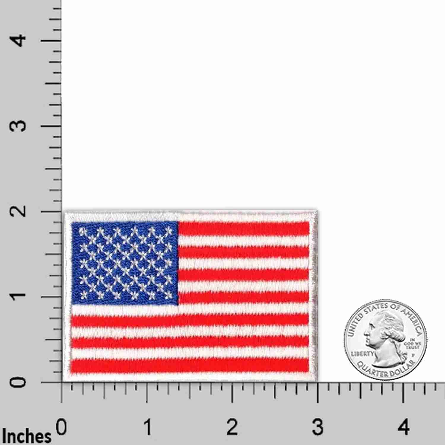 Laughing Lizards American Flag Patch (2-Pack) Iron On USA Patches, USA United States of America, US Flag Patch, sew on for Cloth Uniform Hat Backpack Jacket Pants Accessories (Standard)