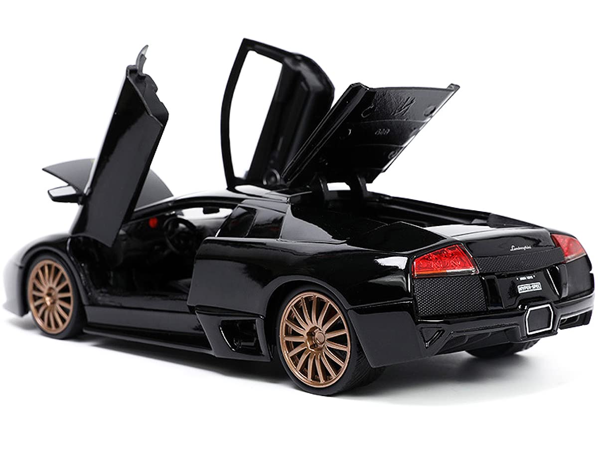 Jada Lamborghini Murcielago LP640 Black with Copper Wheels Hyper-Spec Series 1/24 Diecast Model Car