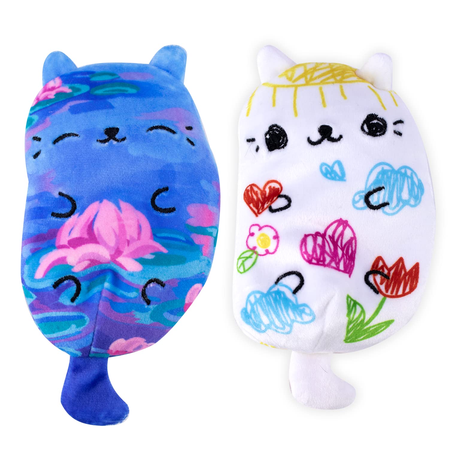Cats vs Pickles - Clawed Monet & Mr Scribbles - 2-Pack - 4" Cute Cuddly Collectible Bean Plush Toy - Collect These as Stocking Stuffers, Fidget Toys, or Sensory Toys - Great for Kids, Boys, & Girls!