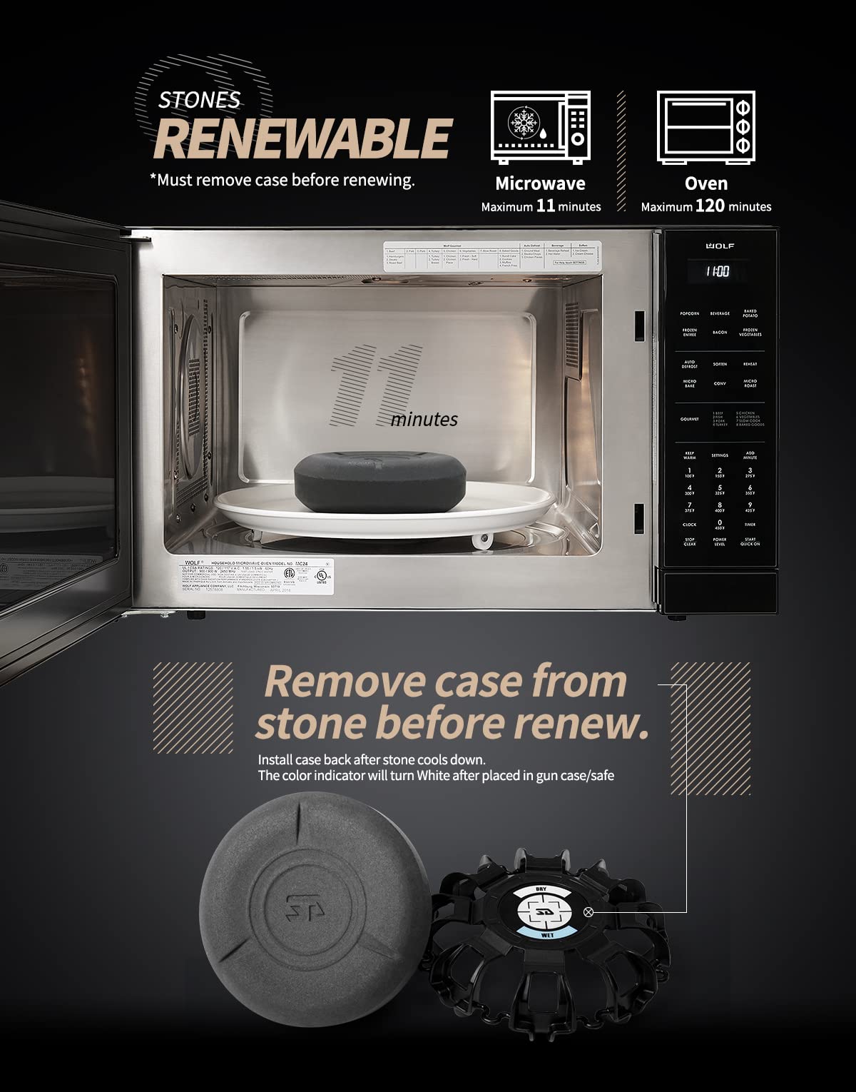 SILENT DRY Renewable Small Safe Dehumidifier Block, Rechargeable Portable Moisture Absorbers for Gun Accessories/Closet/Cabinet/Camera, up to 40L, 1 Pieces, Mine