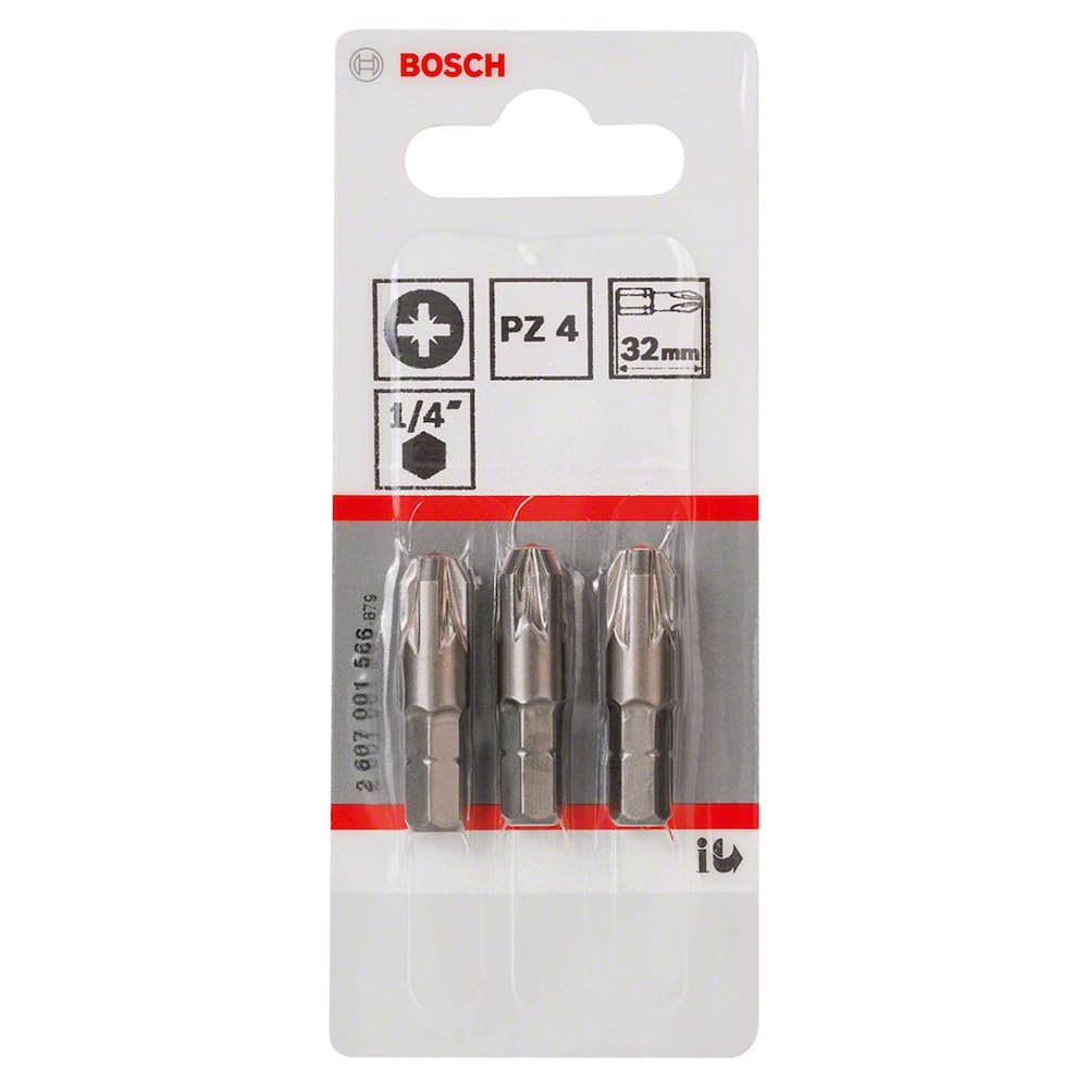 Bosch 2607001566 Extra Hard Screwdriver Bit, Pz 4, 32mm Length, Blue