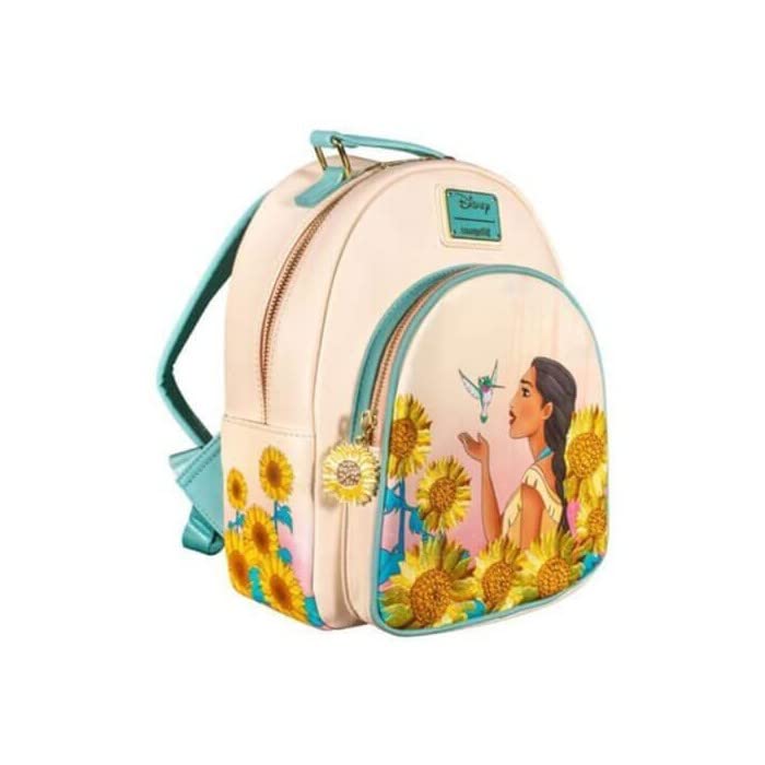 Loungefly Mini Backpack, Disney Pocahontas, Flint Sun Flowers