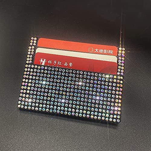 Pomelo Litchi Pitaya Leather Rhinestone Wallets for Women Crystal Bling Slim Small Card Holder Wallet (Multi)