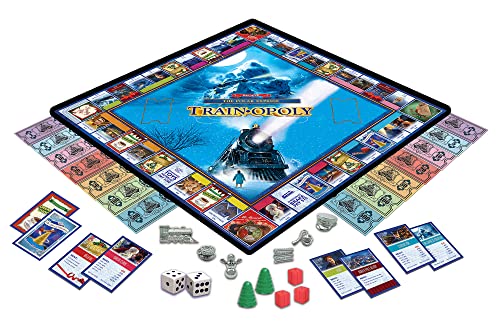 MasterPieces Opoly Board Games - The Polar Express Train Opoly - Officially Licensed Board Games for Adults, Kids, & Family