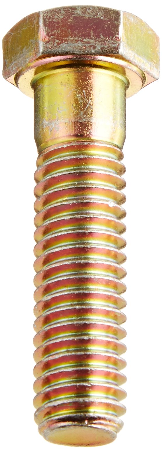 Steel Hex Bolt, Grade 8, Zinc Yellow-Chromate Plated Finish, Hex Head, External Hex Drive, Meets ASME B18.2.1/SAE J429, 6" Length, Partially Threaded, 9/16"-12 Threads