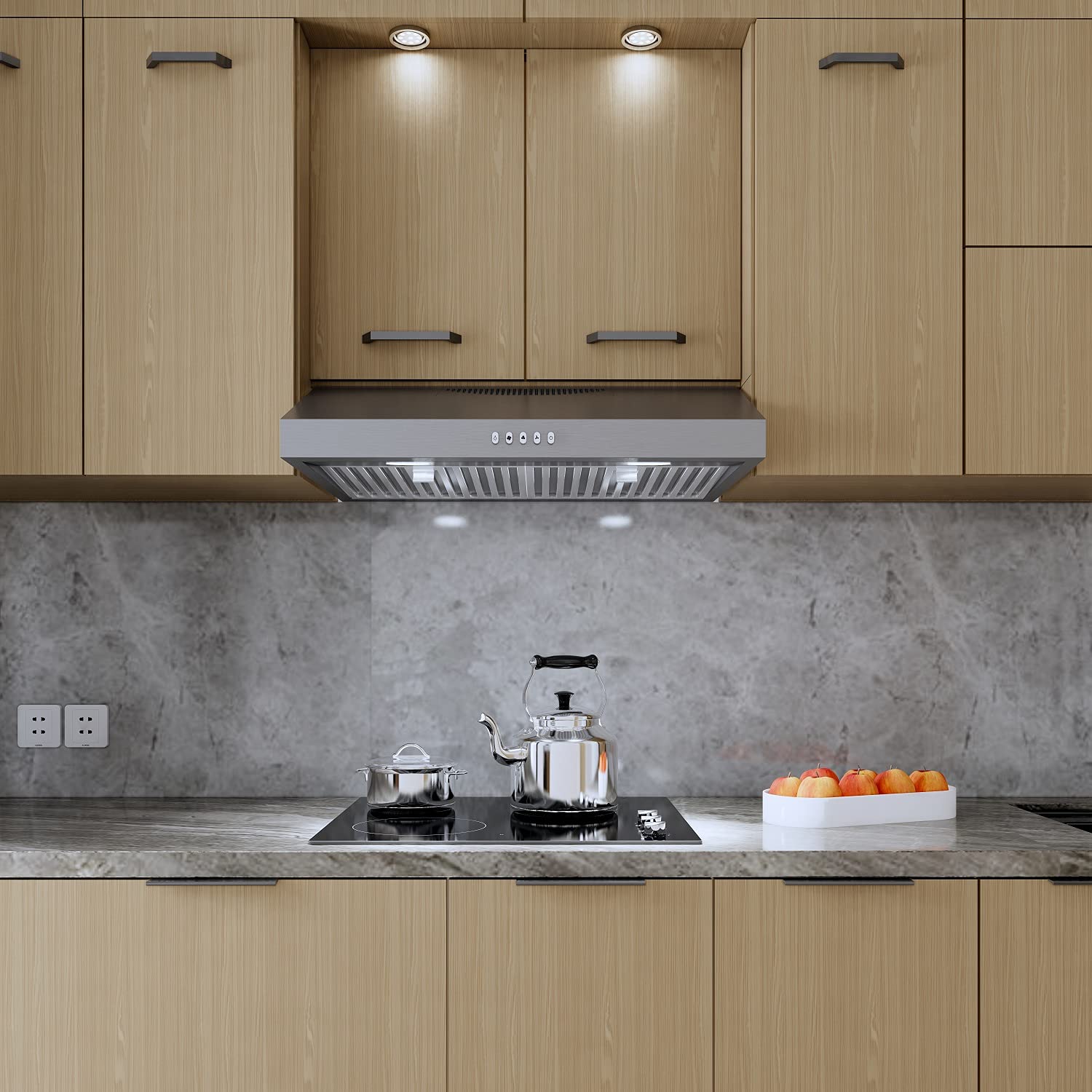 Blue Ocean ™ 30" RH76TUC 500 CFM Stainless Steel Under Cabinet Range Hood | 6-Speed LED Display Touch Screen