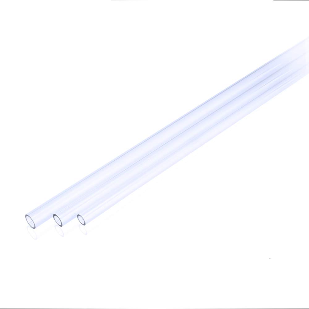 Bykski DIY Acrylic Transparent OD 12MM/14MM/16MM 500mm Lengths PETG Acrylic Water Cooling Hard Tubing ,4-Pack (14MM OD Transparent Acrylic)