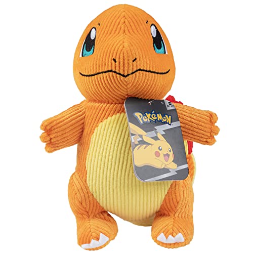 Pokemon 8" Charmander Corduroy Fabric Plush - Limited Edition - Officially Licensed - Authentic Soft Stuffed Animal Toy Figure - Gift for Kids, Boys, Girls - 2+