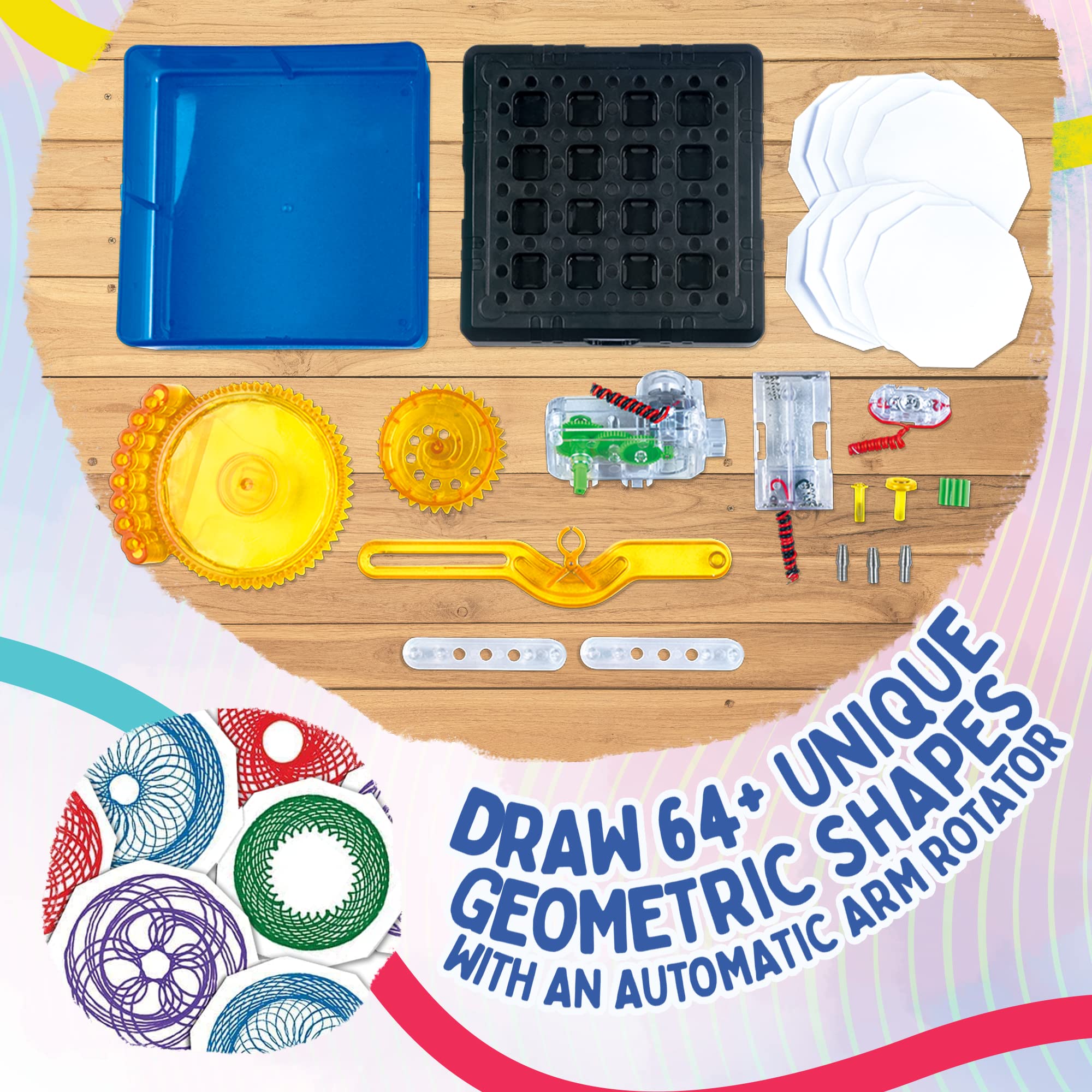 Playz Electric Drawing Kit for Kids - Motorized DIY Doodle Board - Build Your Own Electronic Circuit Board Doodler Using a Science Kit for Kids Age 8-12 - Perfect Arts & Crafts Toy for Boys, & Girls