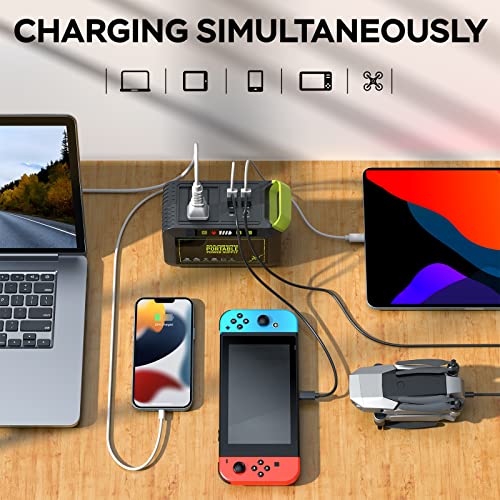 MARBERO 88Wh Portable Power Station 24000mAh Camping Solar Generator(Solar Panel Not Included) Lithium Battery Power 110V/80W AC, DC, USB QC3.0, LED Flashlight for CPAP Home Camping Emergency Backup