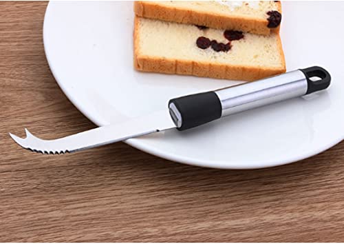 CUUGF Multifunctional Cheese Knife New Stainless Steel Double Pointed Cheese Knife Cream Scraper Black
