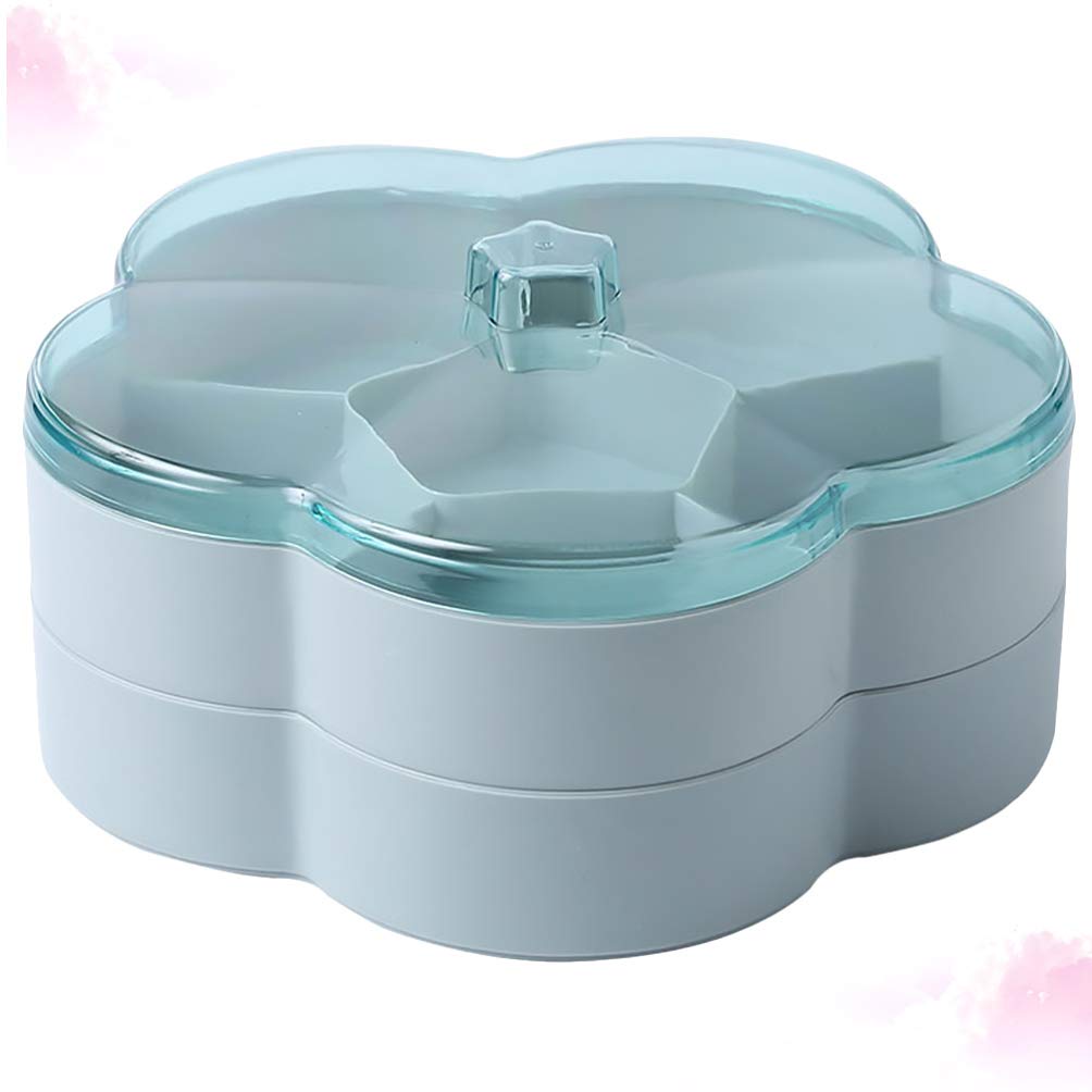 Cabilock New Year Candy Container Snack Sectional Dish Fruit Serving Tray Snack Tray Seperate Candy Plate Fruit Tray Flower Shaped Nut Container Snack Serving Platter Tray Appetizer Desktop
