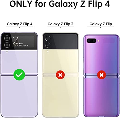 Galaxy Z Flip 4 Case with Ring Holder, Wireless Charging Anti-Scratch Shockproof Case for Samsung Z Flip 4 5G. (Blue Purple)