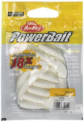 Berkley 1478970 Powerbait Power Grubs Soft Bait, 5" Bait Length, White, Package of 10