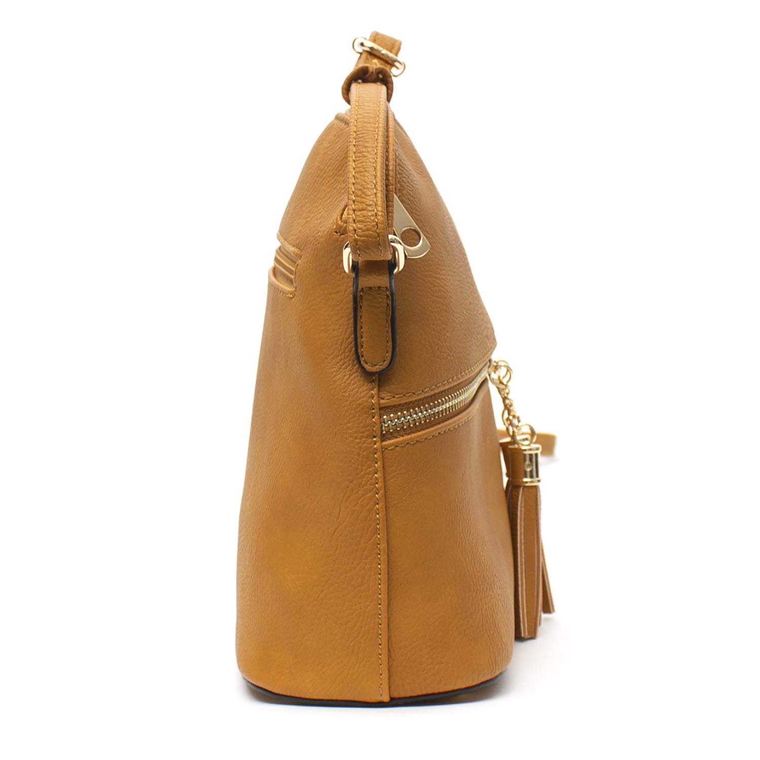 Janin Handbag Lightweight Medium Dome Crossbody Bag with Tassel Zipper Pocket Adjustable Strap